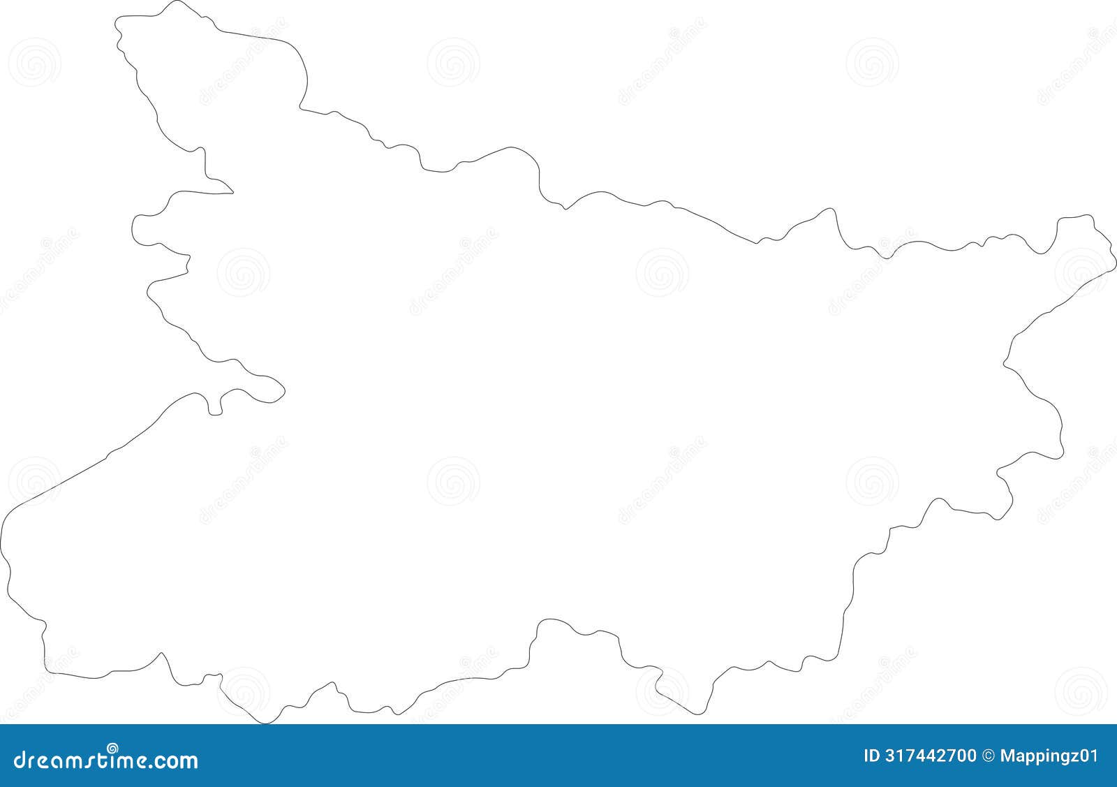 Bihar India Silhouette Map With Transparent Background Vector ...