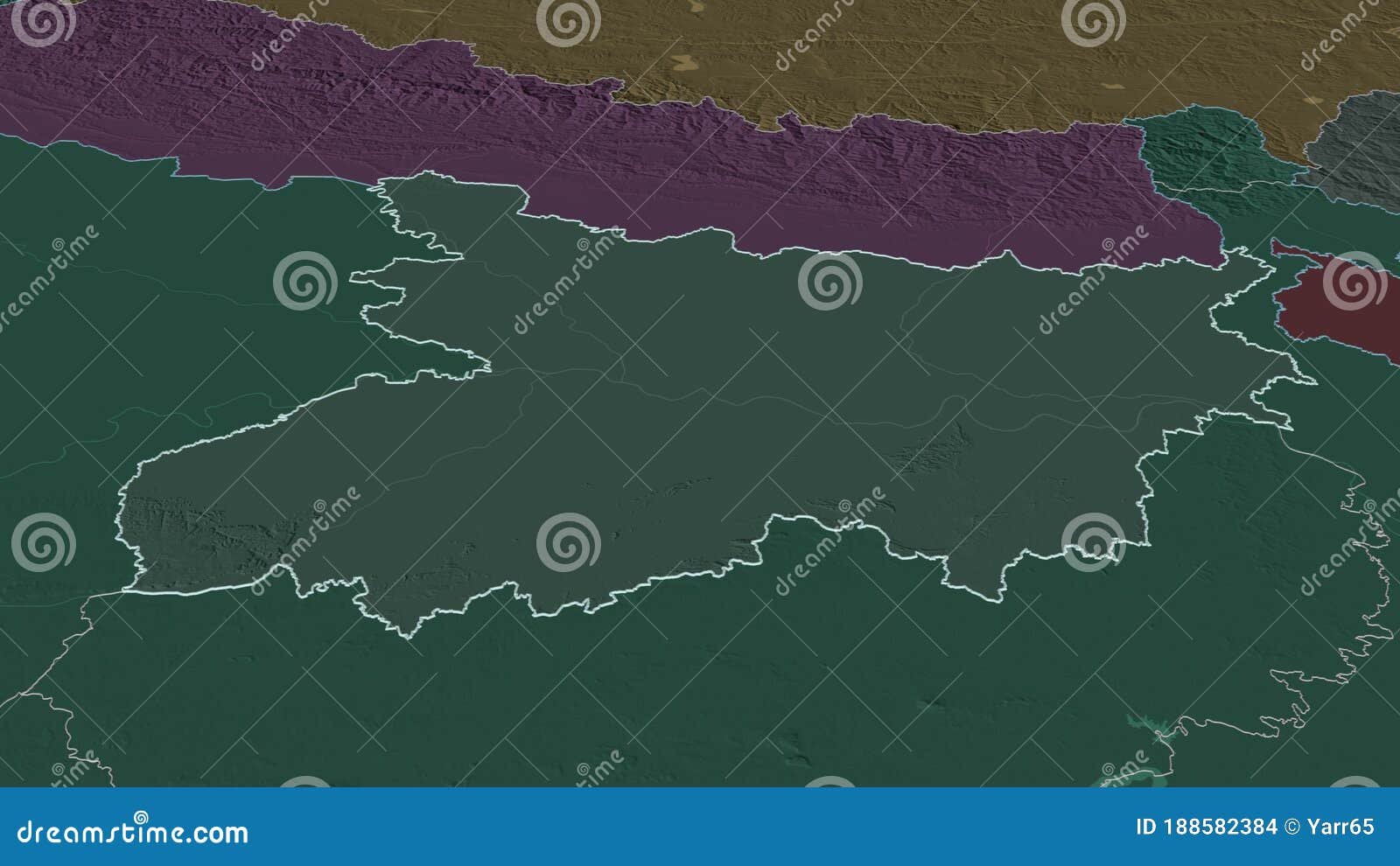 Bihar, India - Outlined. Administrative Stock Illustration ...
