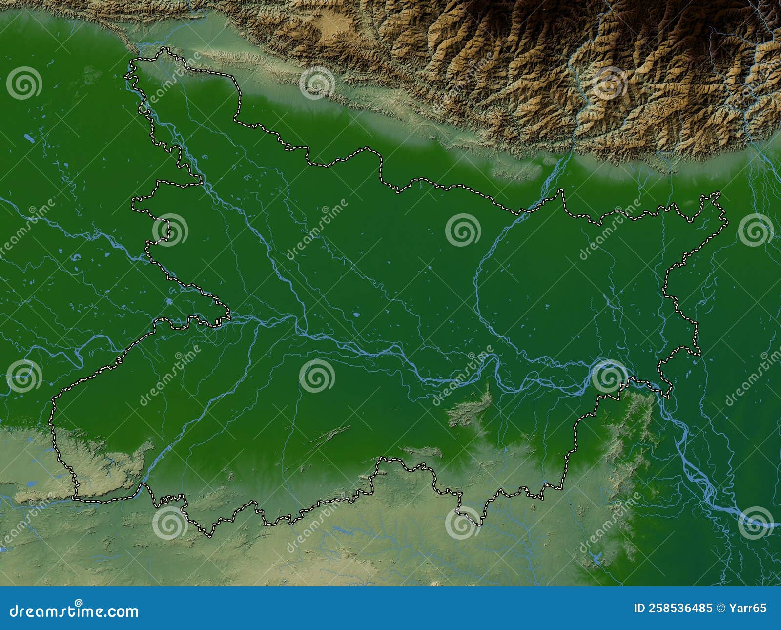 Bihar, India. Physical. No Legend Stock Illustration - Illustration of ...