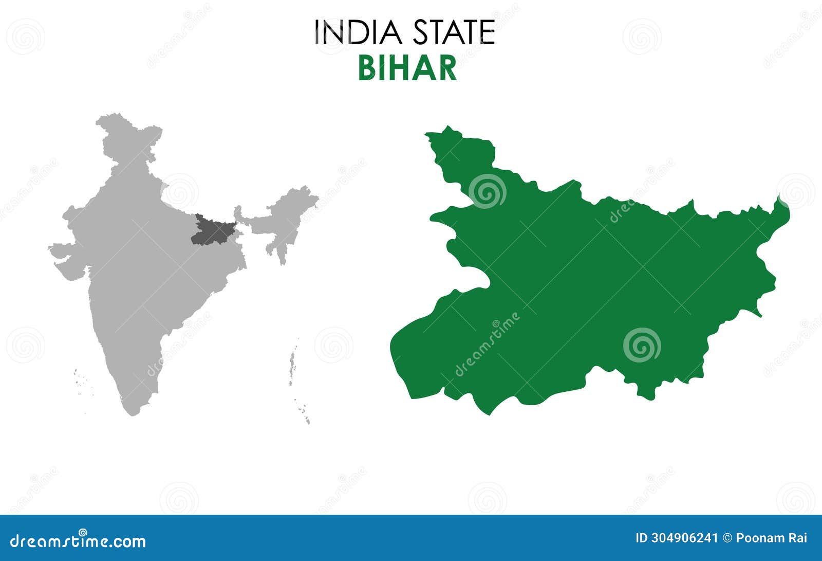 Bihar Indian State Name In Hindi Text. Bihar Typography Cartoon Vector ...