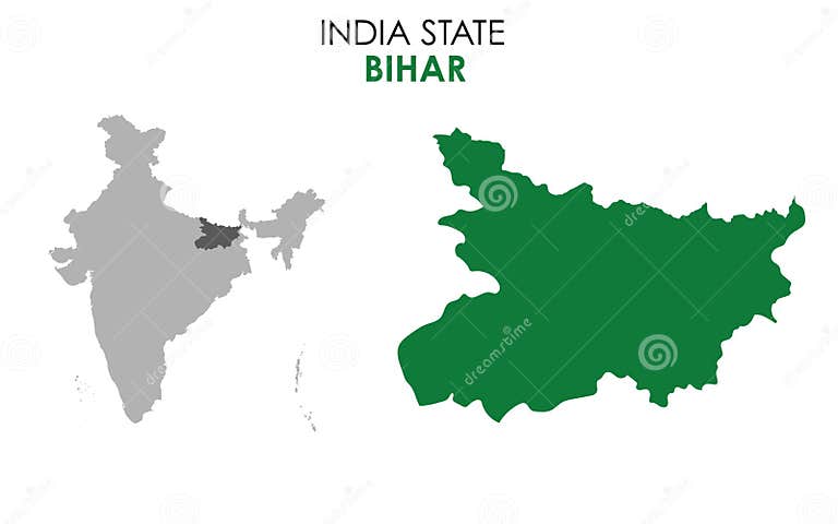 Bihar Map of Indian State. Bihar Map Vector Illustration Stock Vector ...