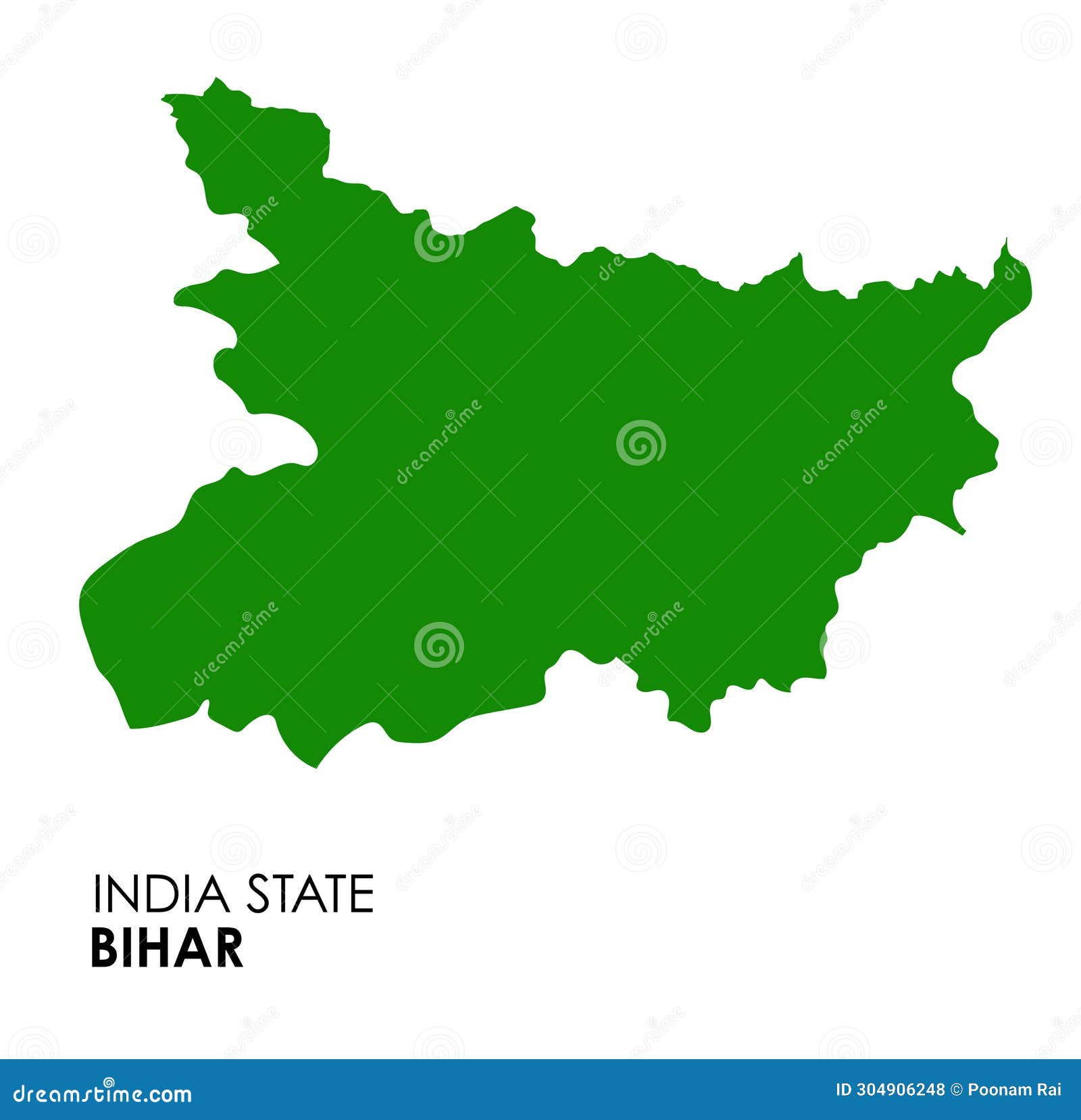 Bihar Indian State Name In Hindi Text. Bihar Typography Cartoon Vector ...
