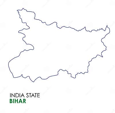 Bihar Map of Indian State. Bihar Map Vector Illustration Stock ...