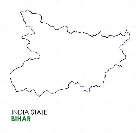 Bihar Map of Indian State. Bihar Map Vector Illustration Stock ...