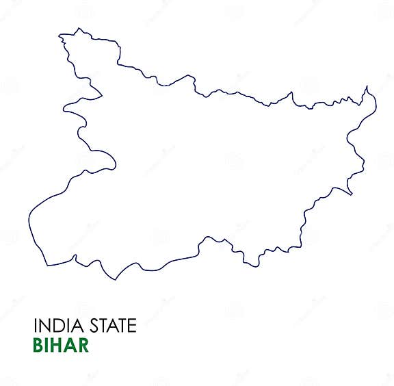 Bihar Map of Indian State. Bihar Map Vector Illustration Stock ...