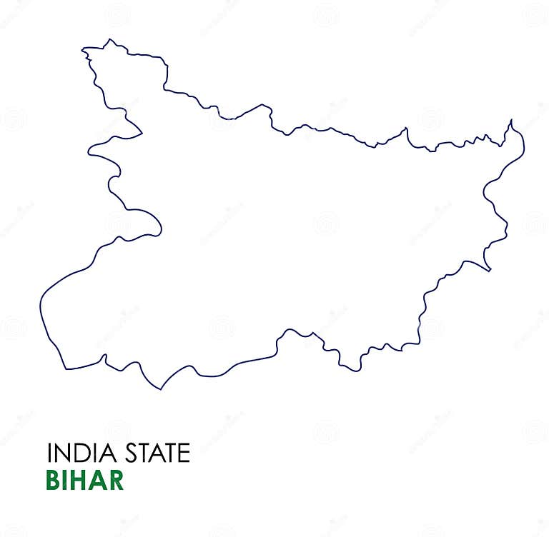 Bihar Map of Indian State. Bihar Map Vector Illustration Stock ...