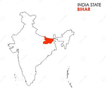 Bihar Map of Indian State. Bihar Map Vector Illustration Stock ...