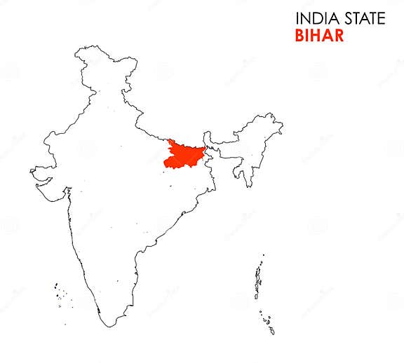 Bihar Map of Indian State. Bihar Map Vector Illustration Stock ...