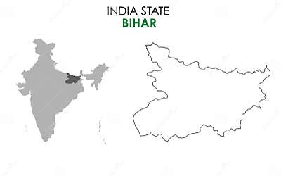 Bihar Map of Indian State. Bihar Map Vector Illustration Stock ...
