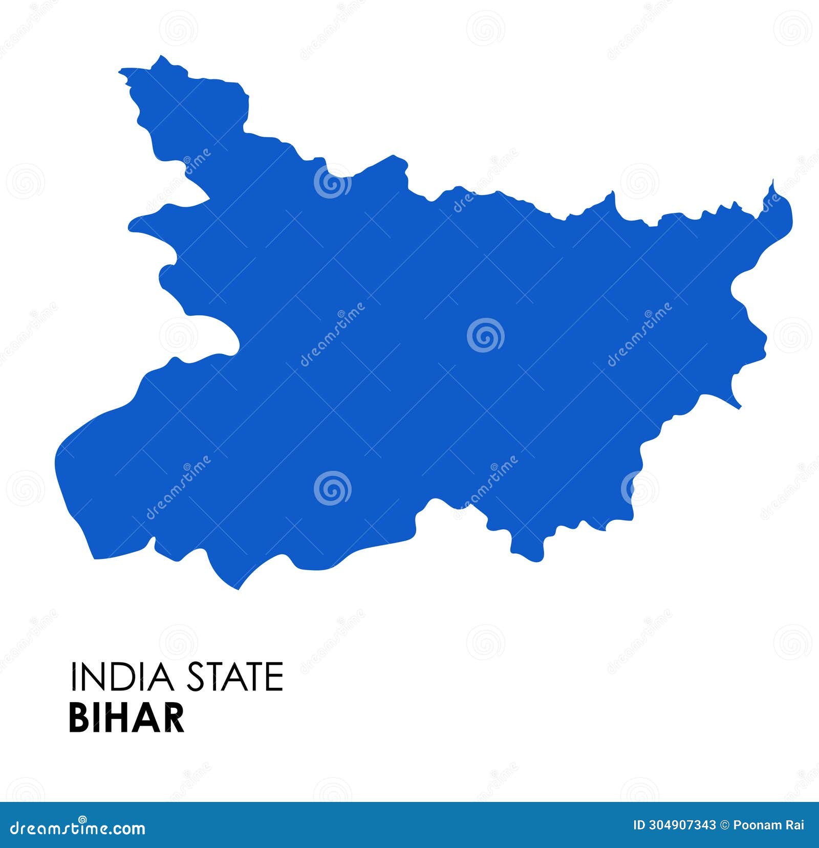 Bihar Map of Indian State. Bihar Map Vector Illustration Stock ...