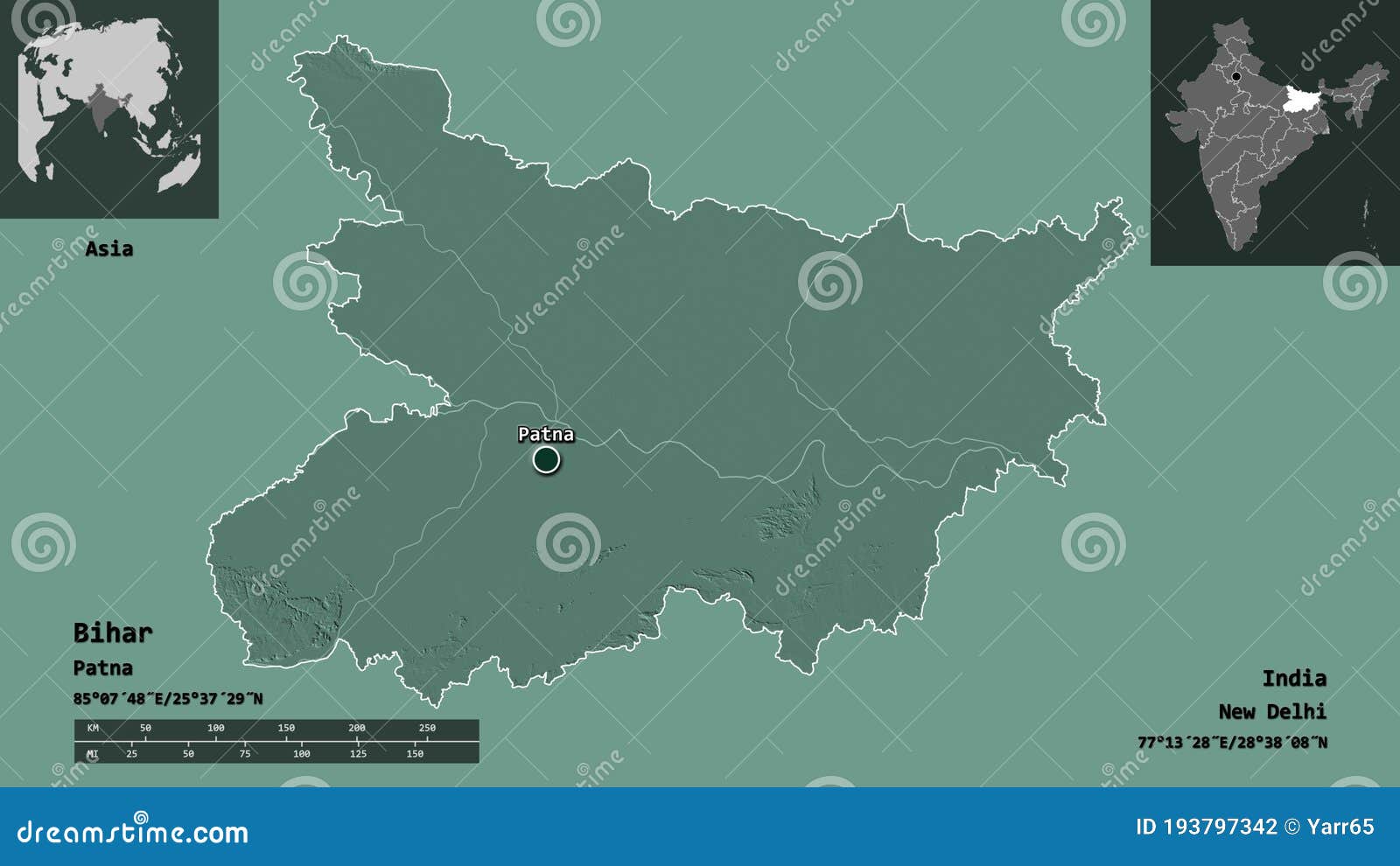 Bihar, State of India,. Previews. Administrative Stock Illustration ...