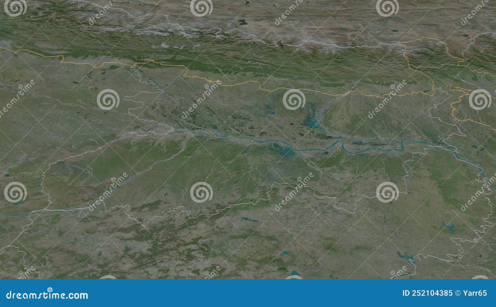 Bihar Extruded. India. Stereographic Satellite Map Stock Video - Video ...