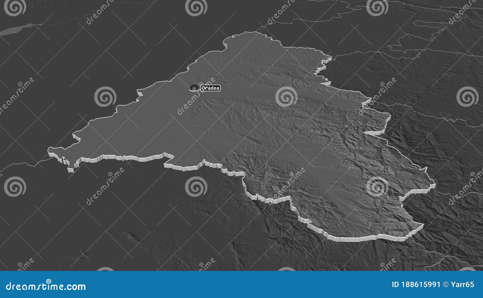 Bihor, Romania - Extruded with Capital. Bilevel Stock Illustration ...