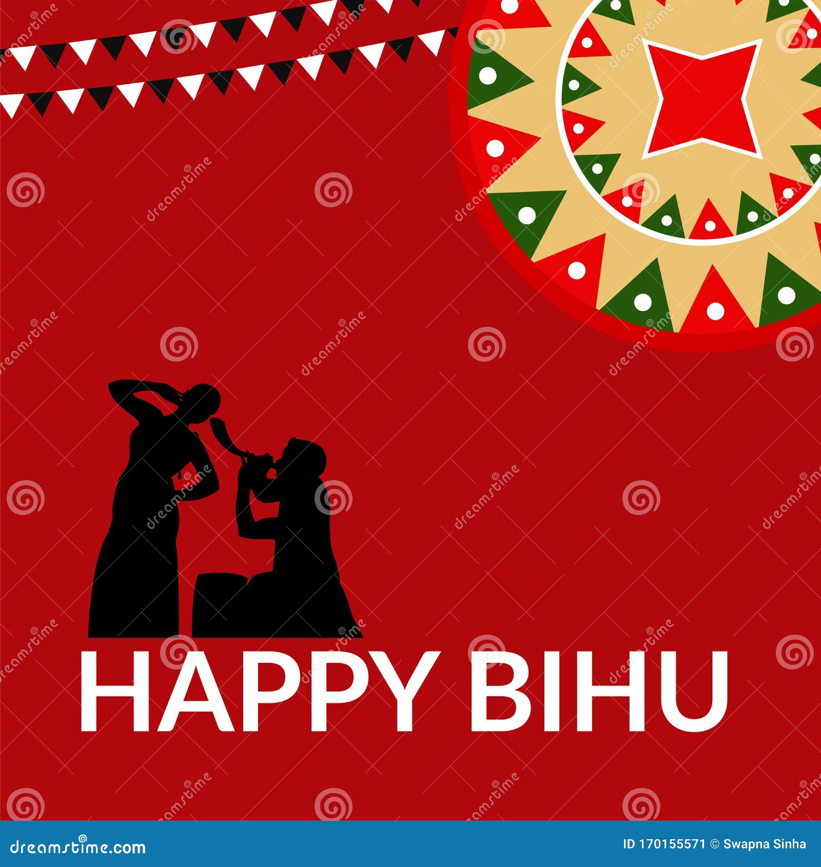 BIHU FESTIVAL stock vector. Illustration of assam, folk - 170155571