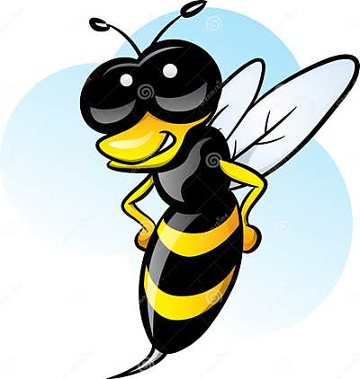 Bij vector illustratie. Illustration of gouden, steek - 25091770