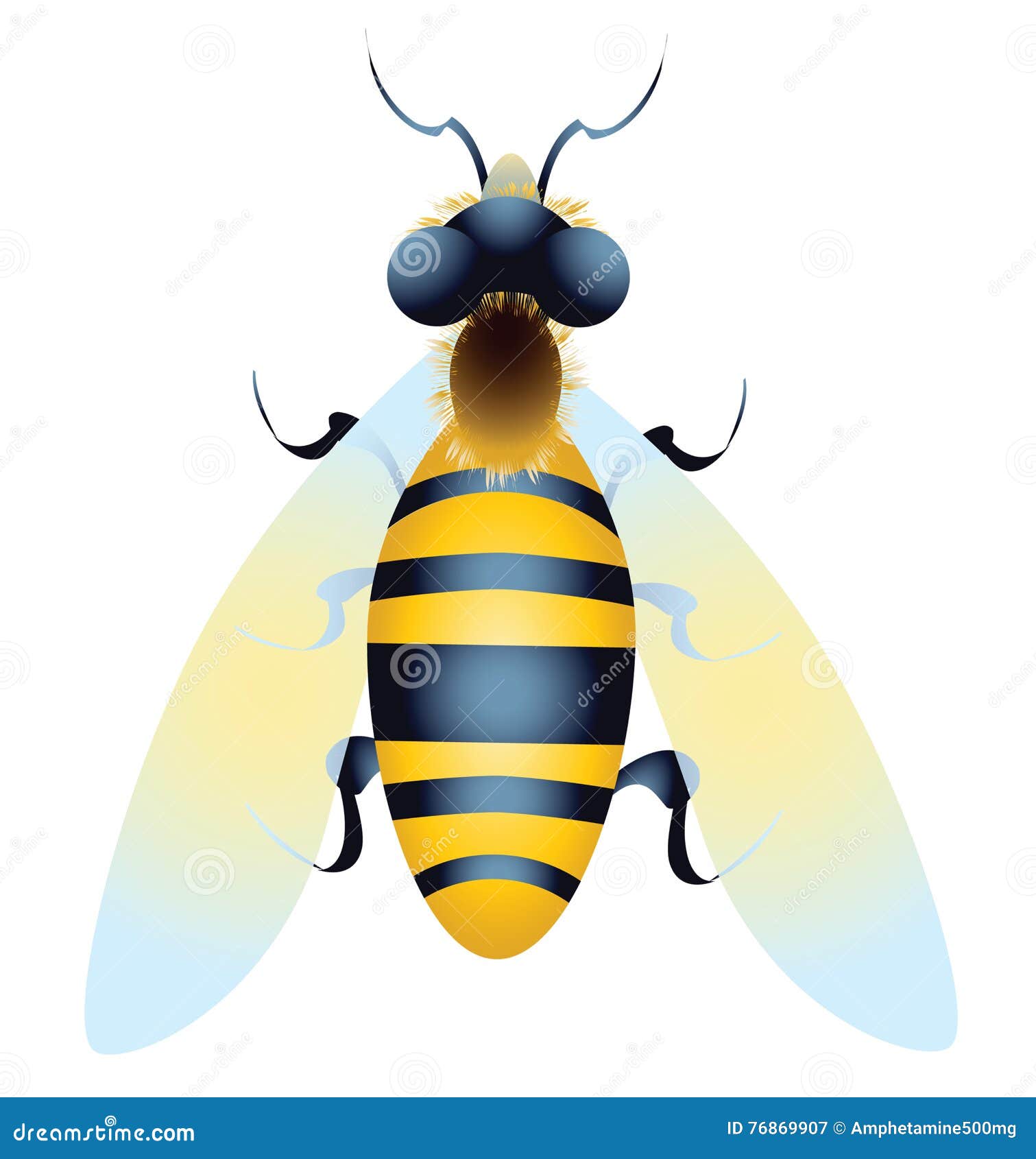 Bij vector illustratie. Illustration of beeldverhaal - 76869907