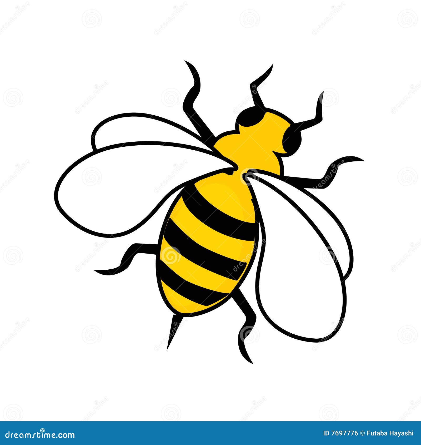 Bij vector illustratie. Illustration of geel, strepen - 7697776