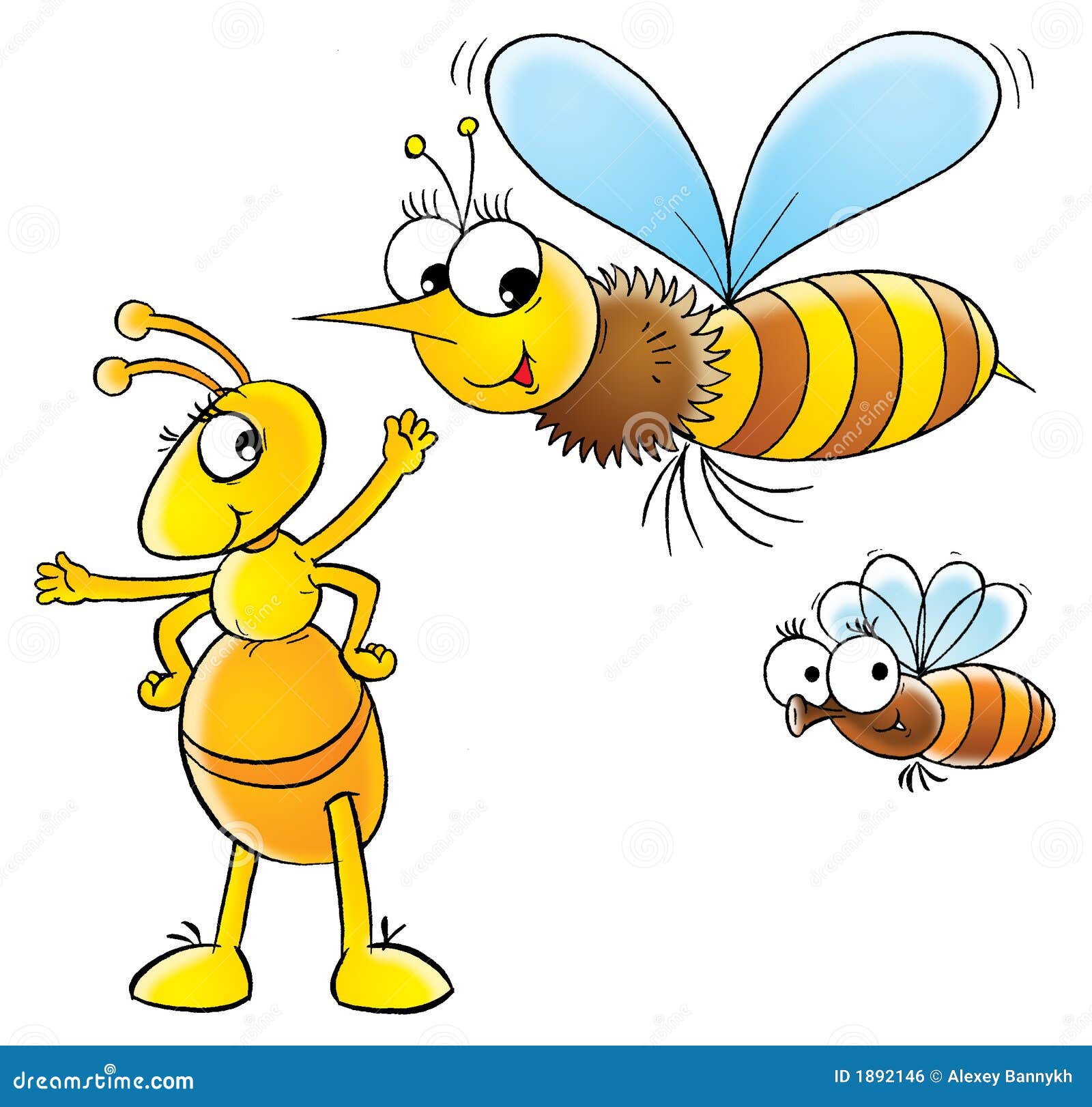 Bij en mier stock illustratie. Illustration of kaart, getrokken - 1892146