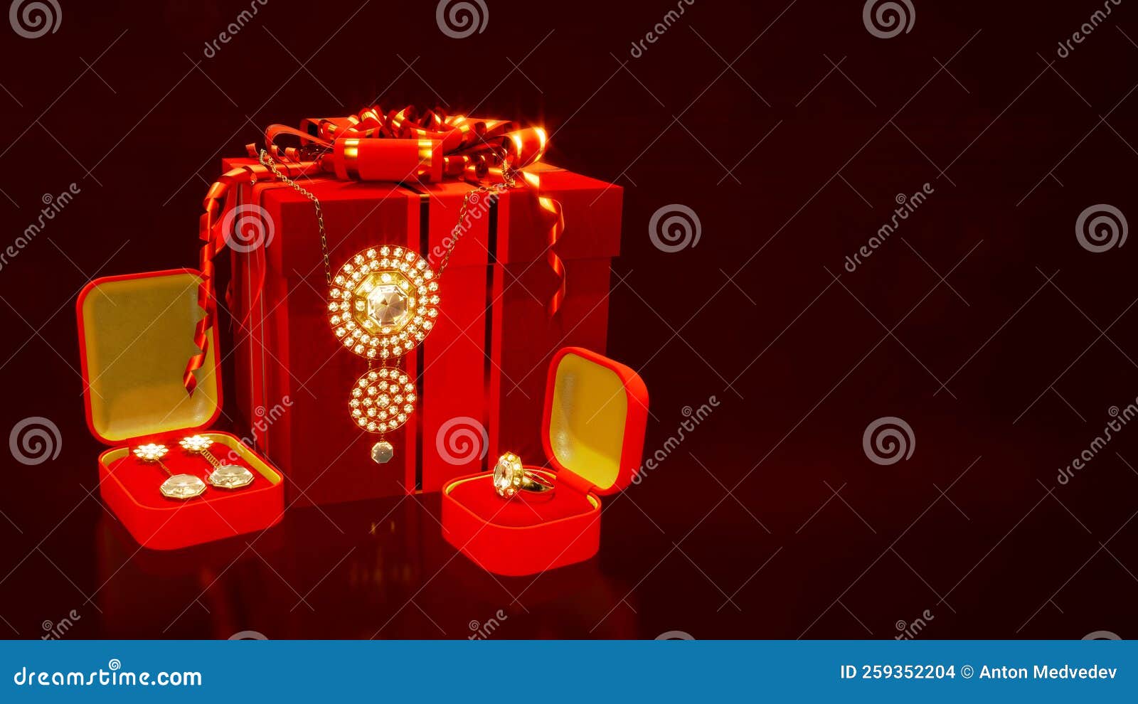 Jewellery Present Box with Chaplet Ring and Shackles with Diamonds on ...