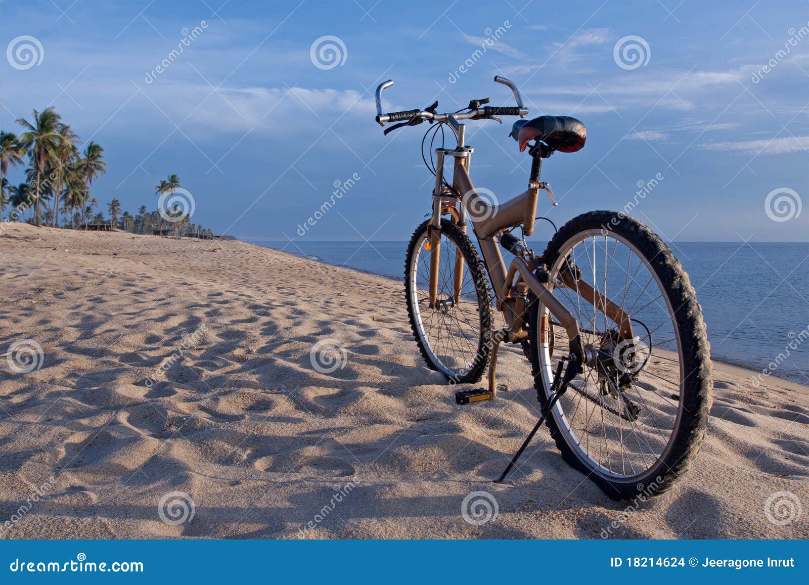 Bike at the beach stock photo. Image of coastline, landscape - 18214624