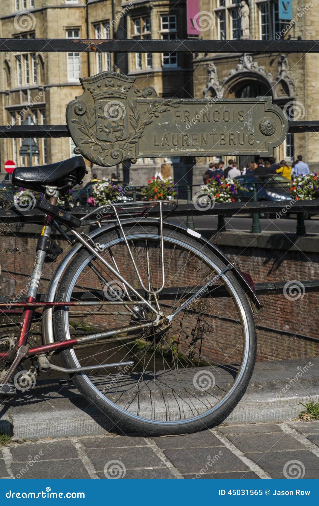 Bike by a Canal in Gent, Belgium Stock Image - Image of city, ghent ...