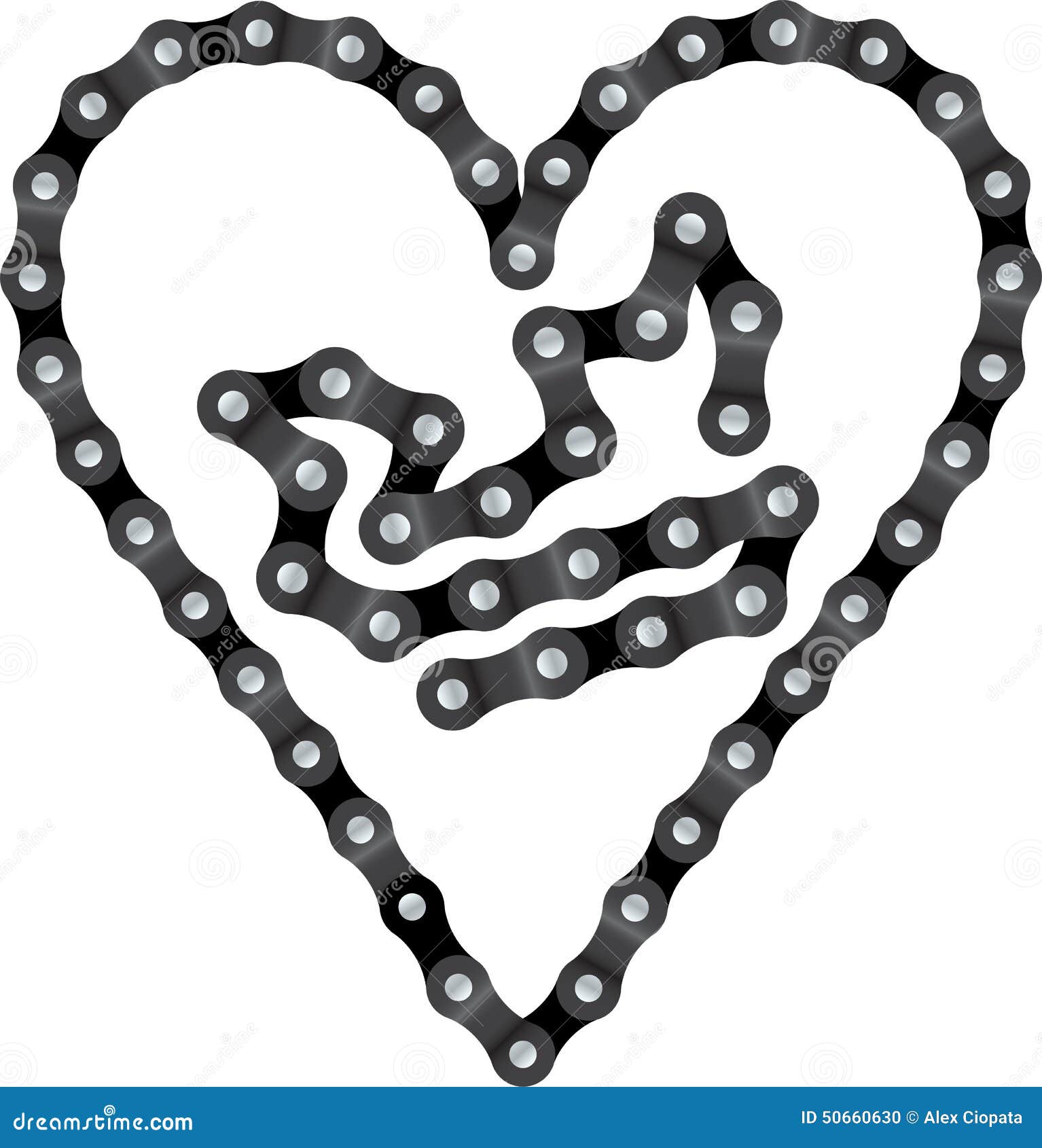 Bike chain stock vector. Illustration of equipment, black - 50660630