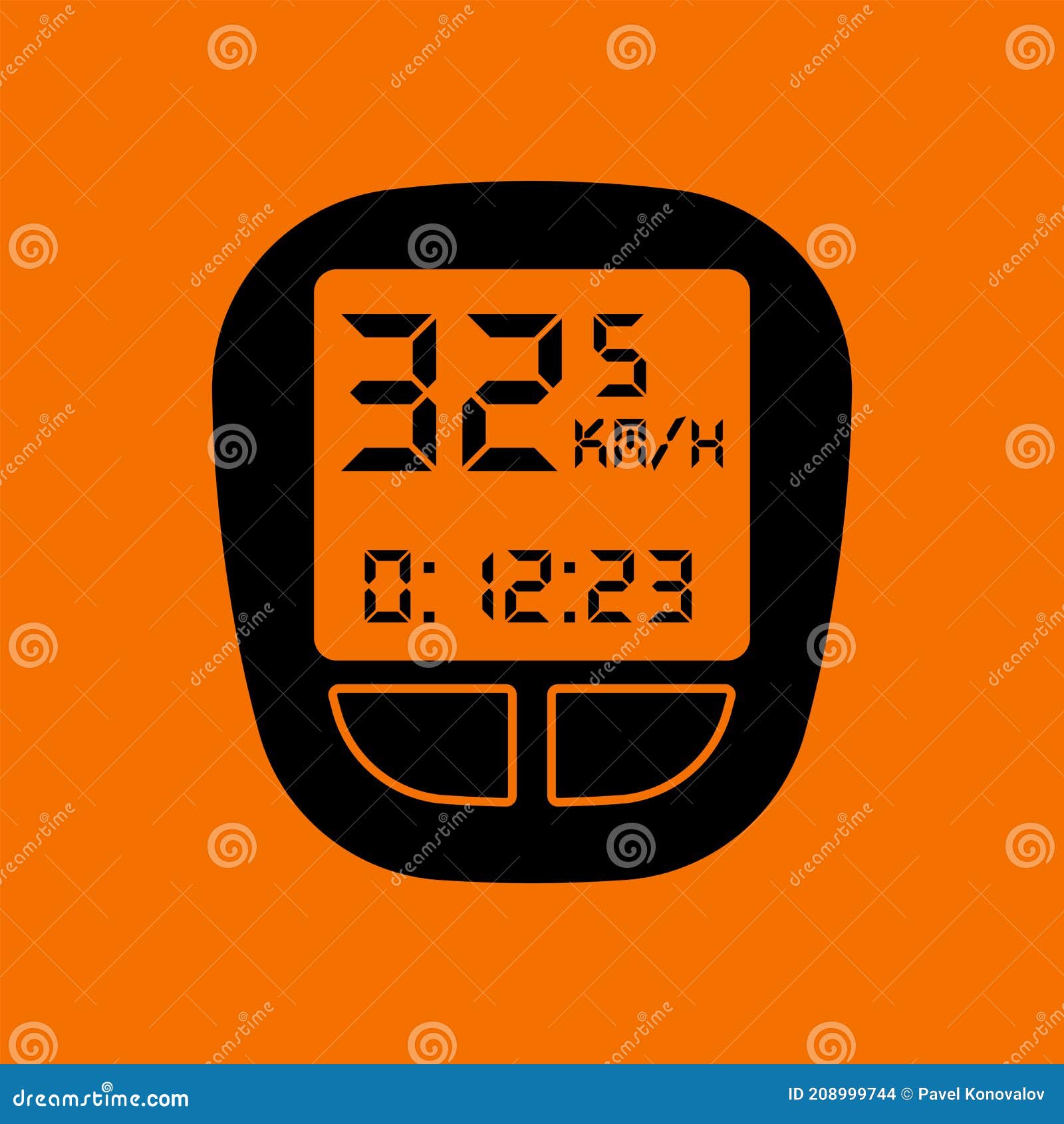 Bike Computer Showing 20 Kilometers Distance Icon Vector Illustration ...
