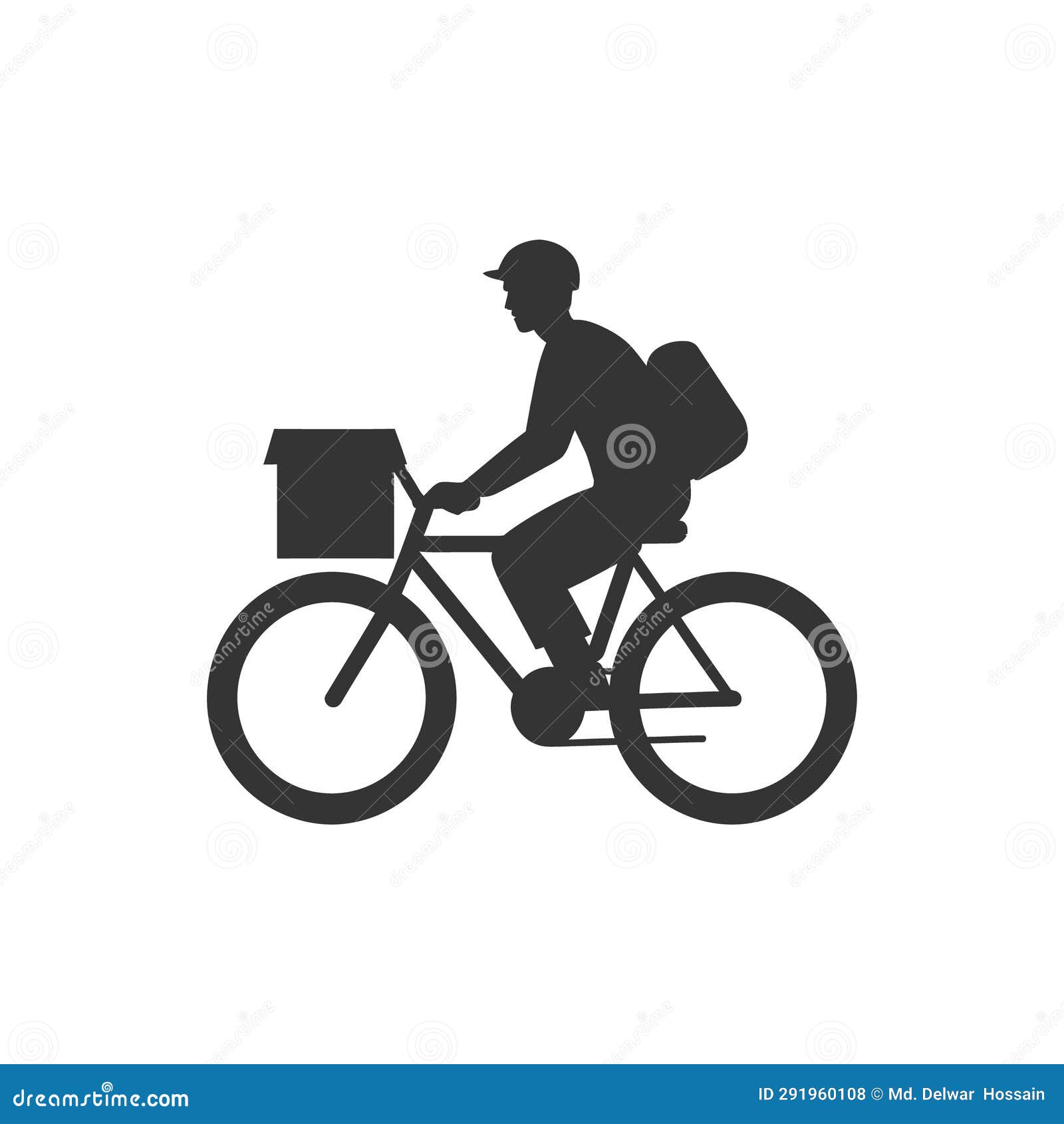 Bike Courier Delivering Packages Icon Stock Vector - Illustration of ...
