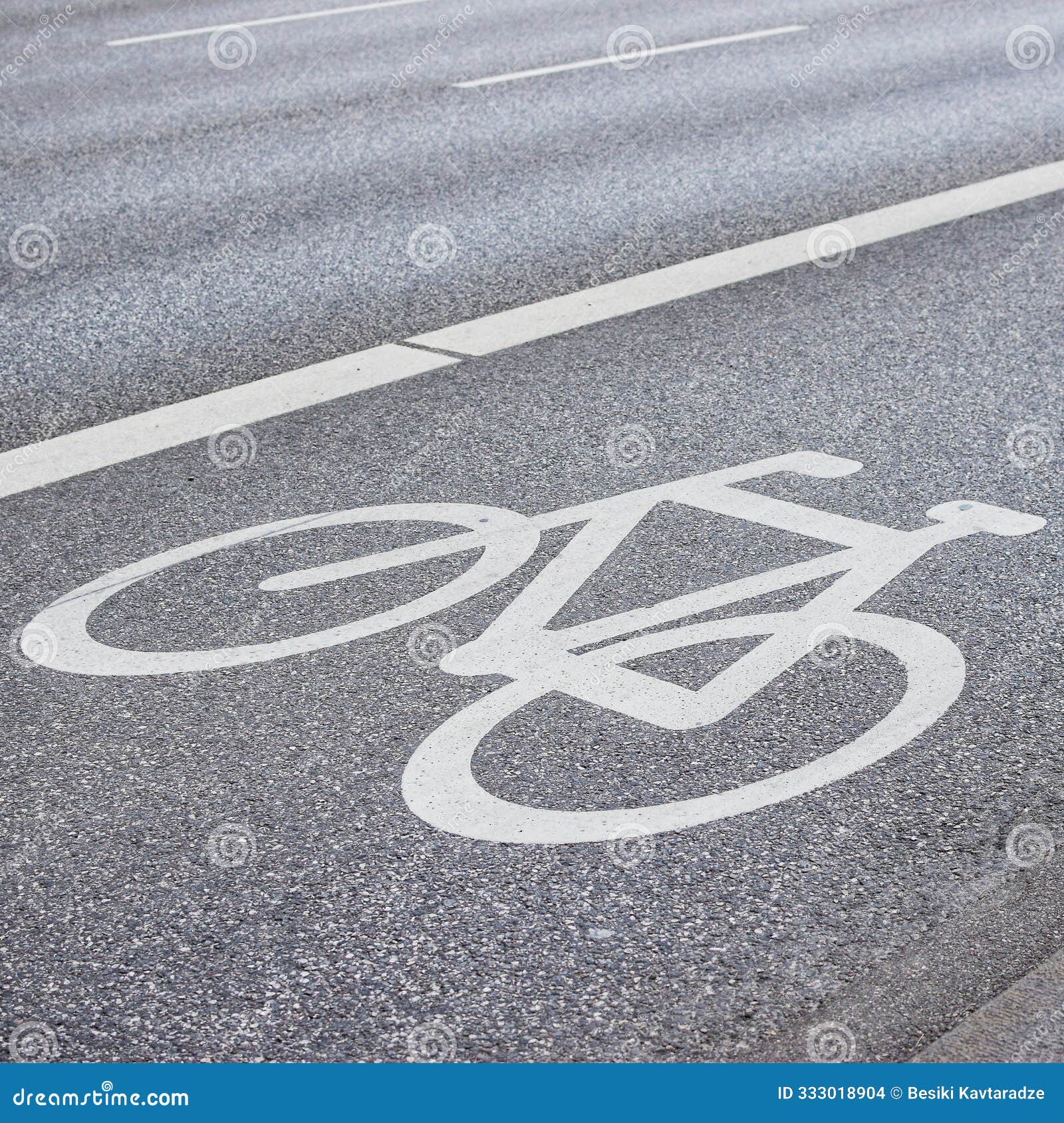 Bike Cycling Path Symbol on the Road Stock Photo - Image of city ...