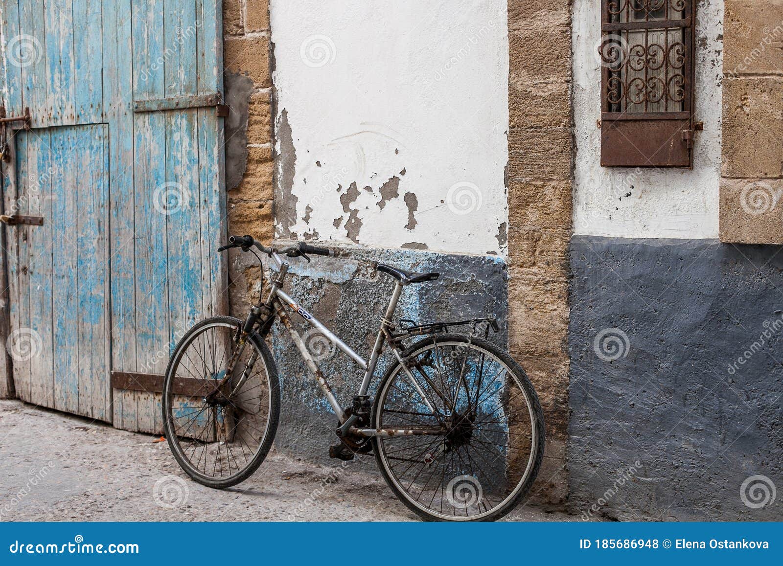 Bike on an empty street stock photo. Image of quarantine - 185686948