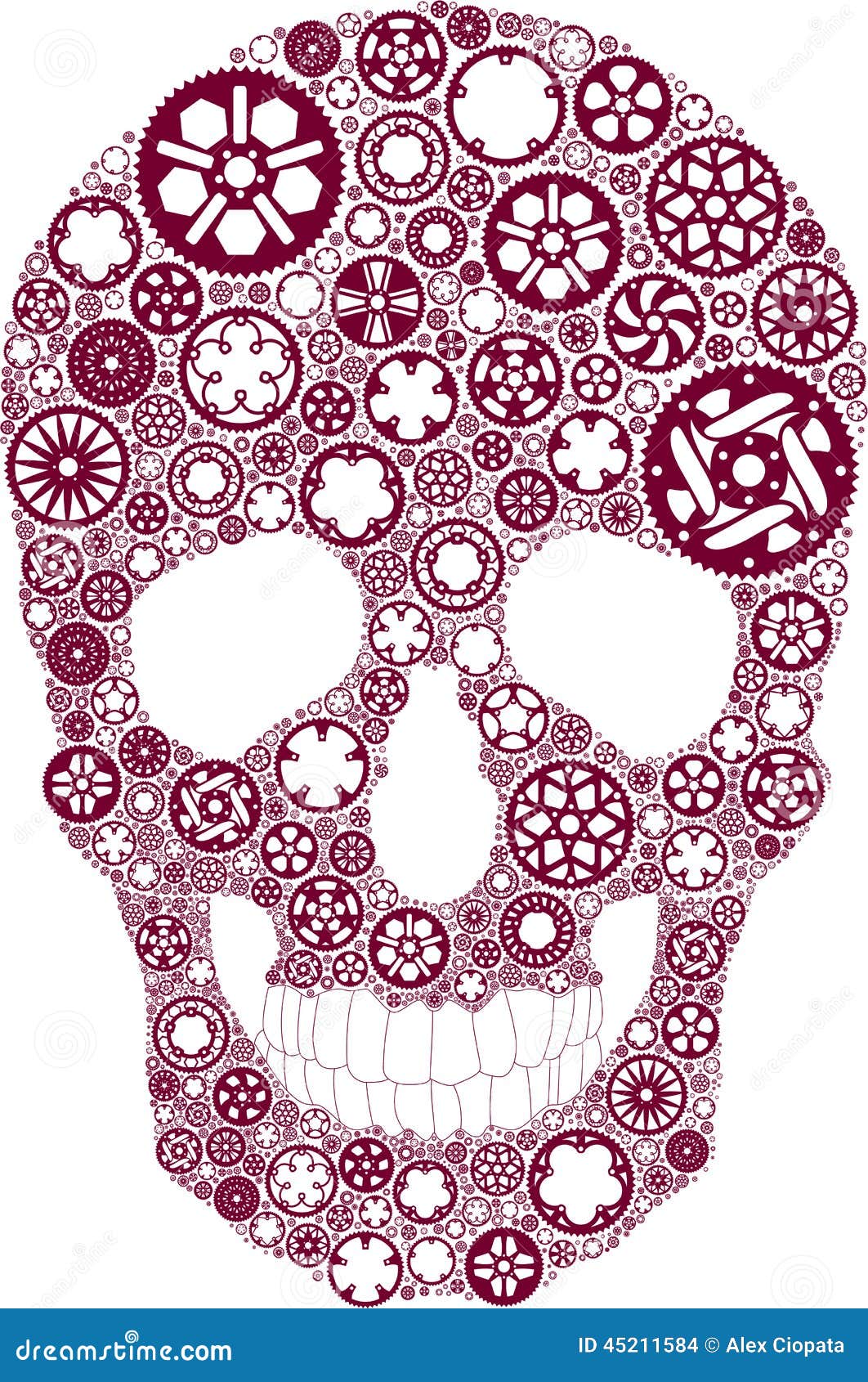 Bike gear skull stock vector. Illustration of aggressive - 45211584