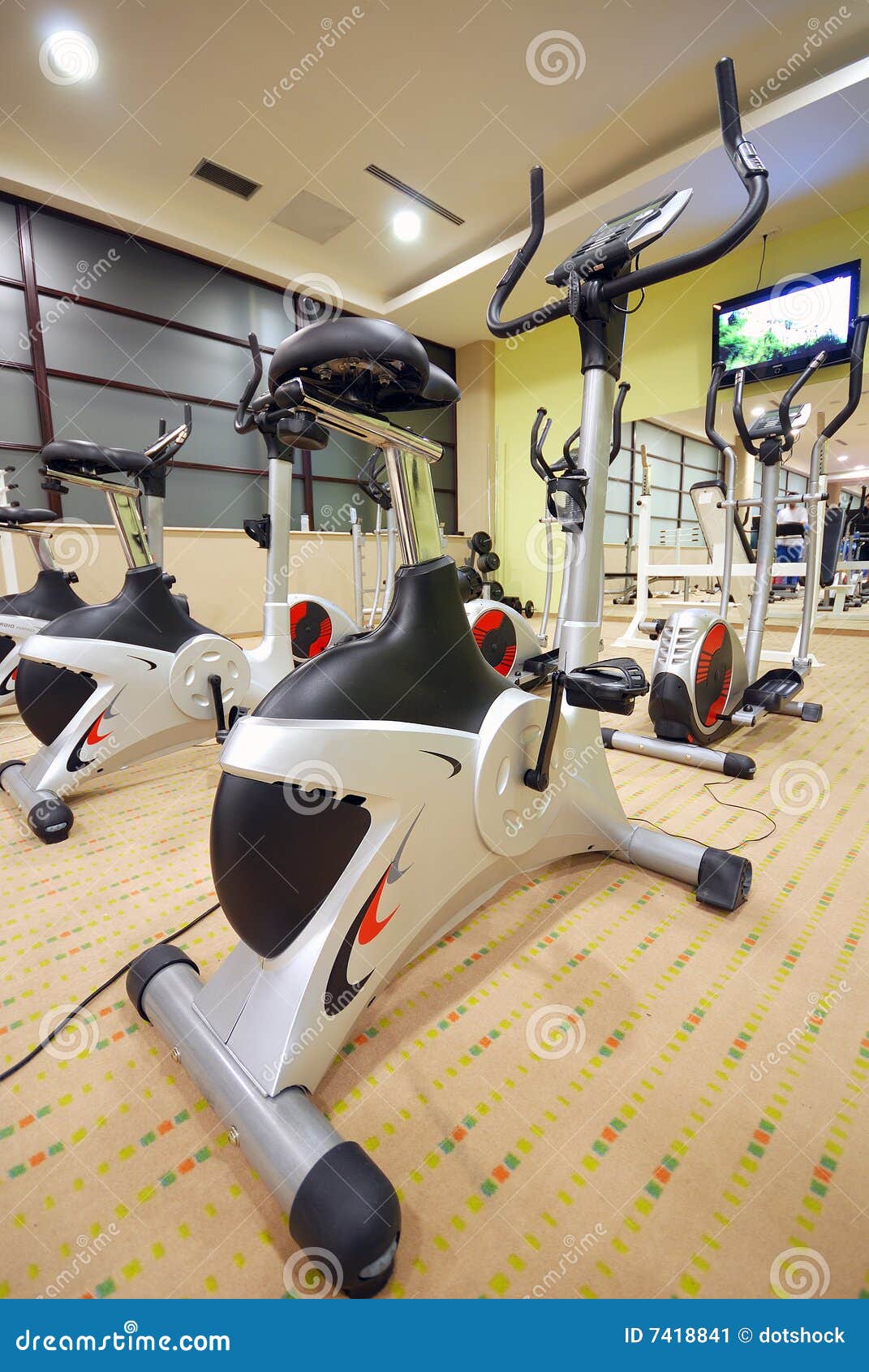 Bike gym stock image. Image of modern, interior, room - 7418841