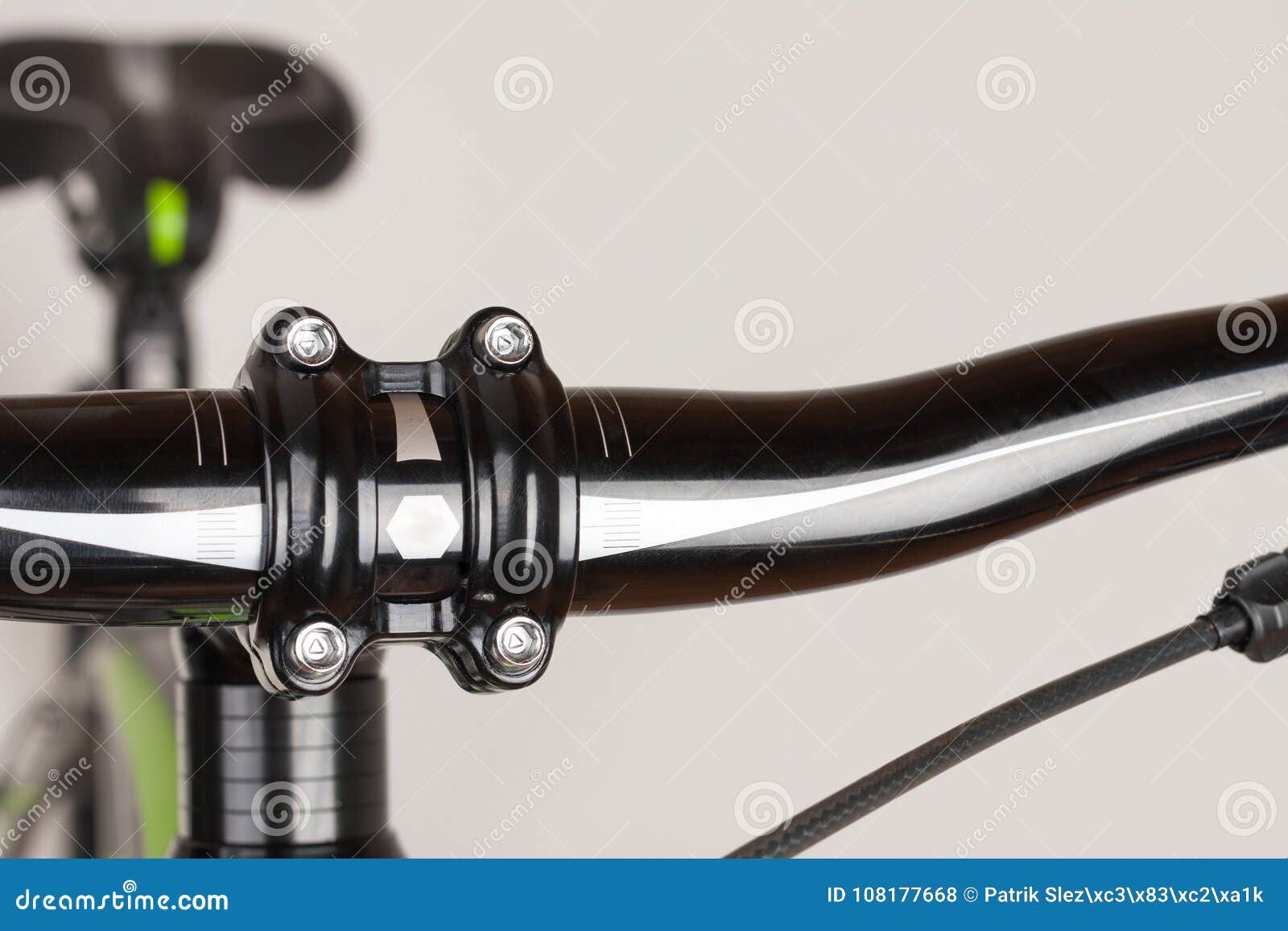 Bike Handlebars, Close Up View, Studio Photo Stock Photo - Image of ...