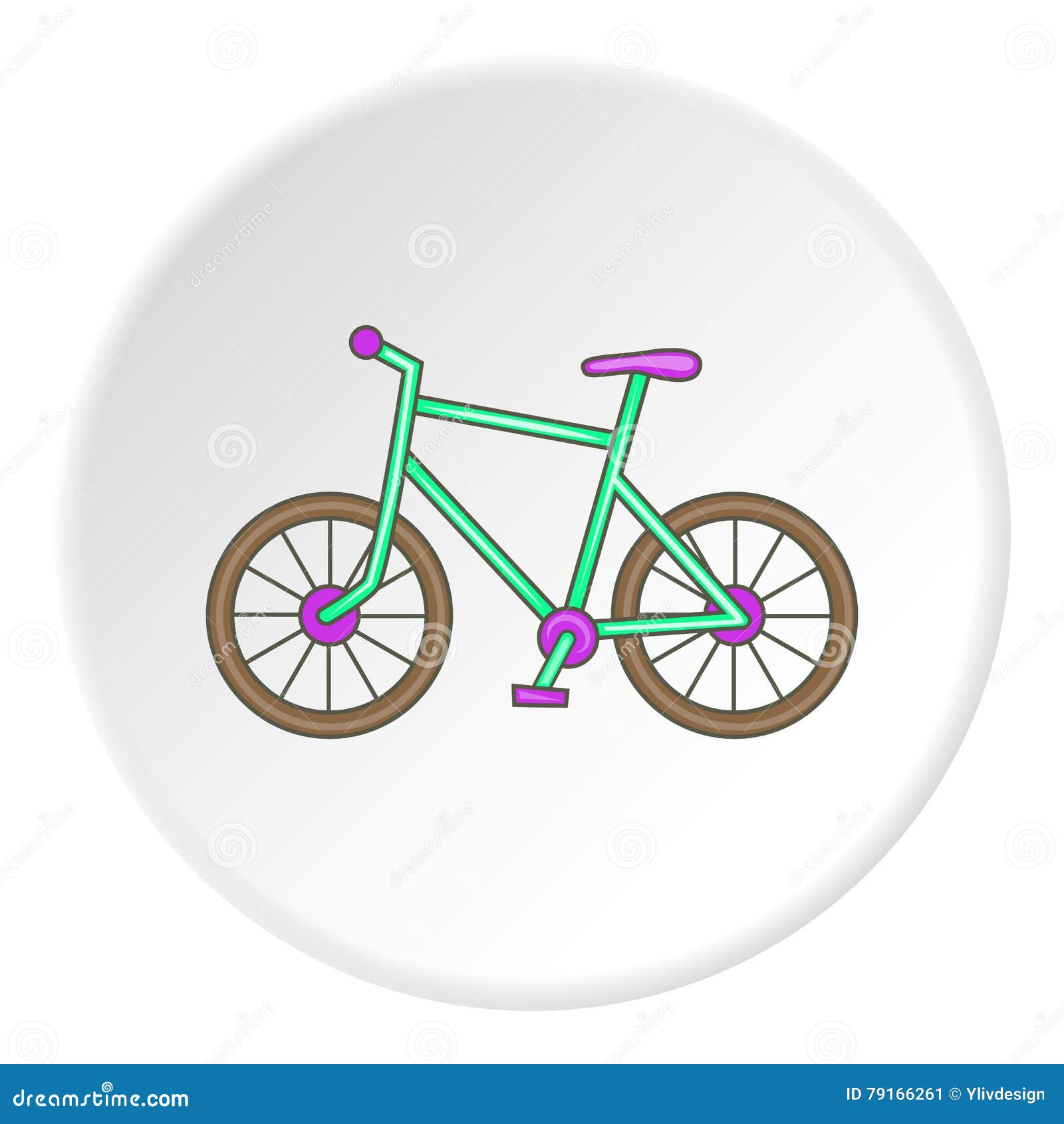Bike icon, cartoon style stock vector. Illustration of symbol - 79166261