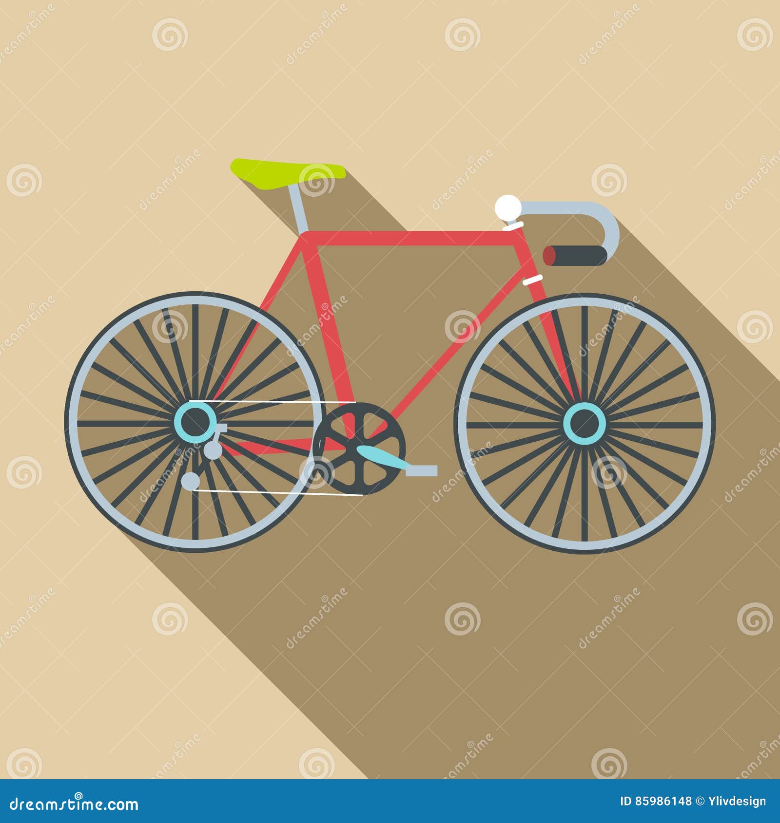 Bike icon, flat style stock vector. Illustration of shape - 85986148