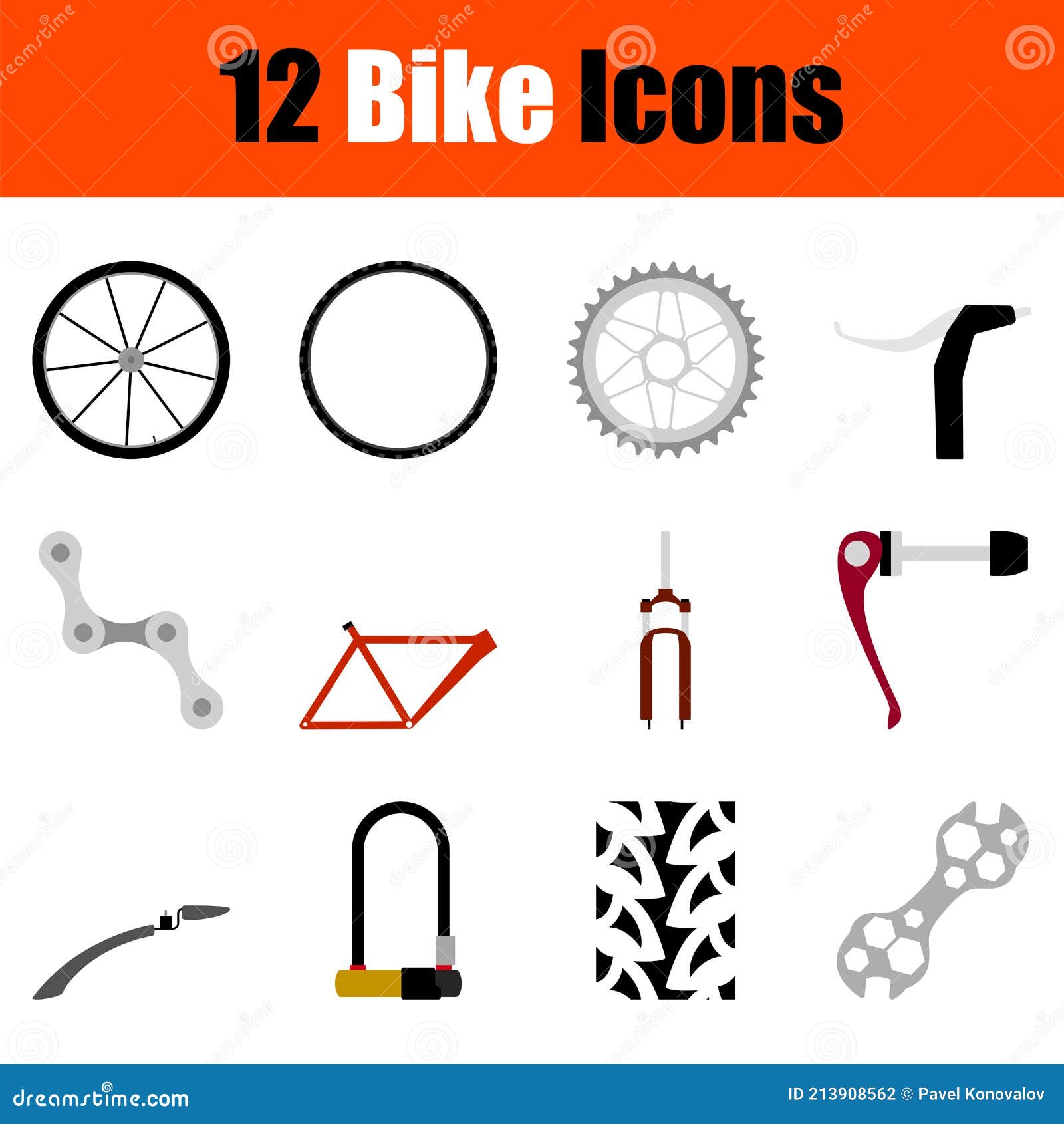 Bike Icon Set stock vector. Illustration of icon, chain - 213908562