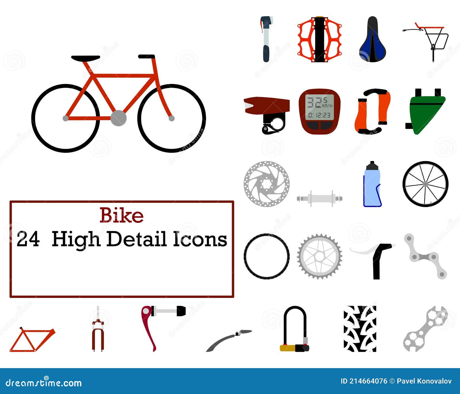 Bike Icon Set stock vector. Illustration of bicycle - 214664076