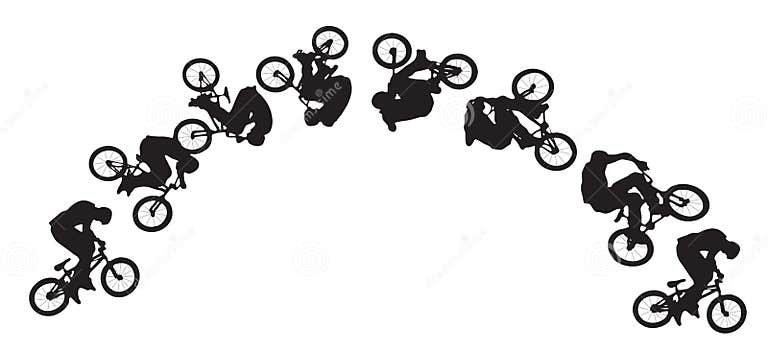 Bike jumping sequence stock vector. Illustration of jump - 10015145
