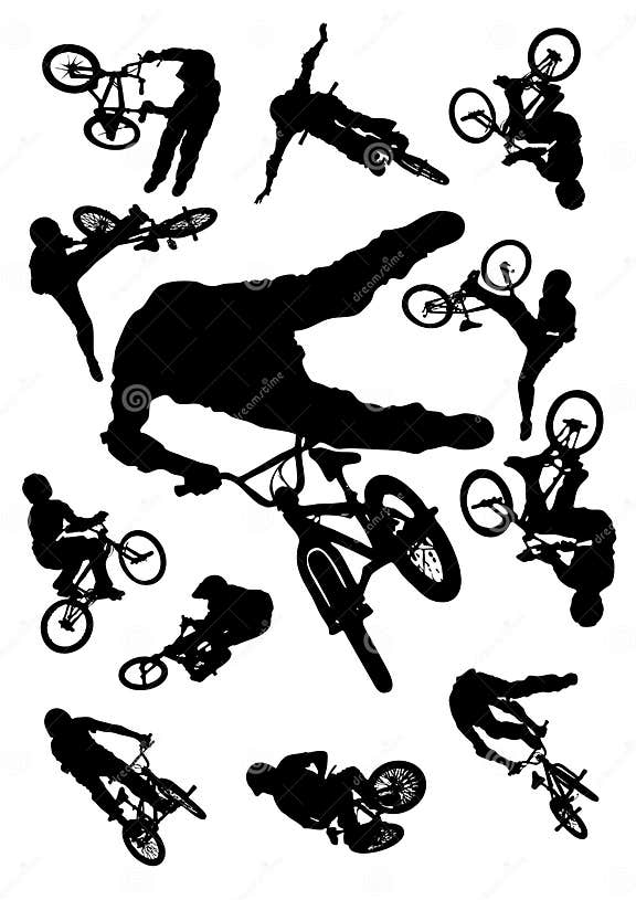 Bike jumping set stock vector. Illustration of freestyle - 9322335
