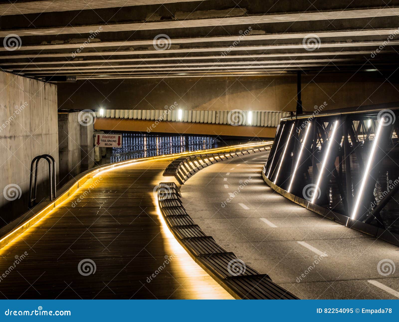 Bike Lane under Bridge stock image. Image of innovation - 82254095