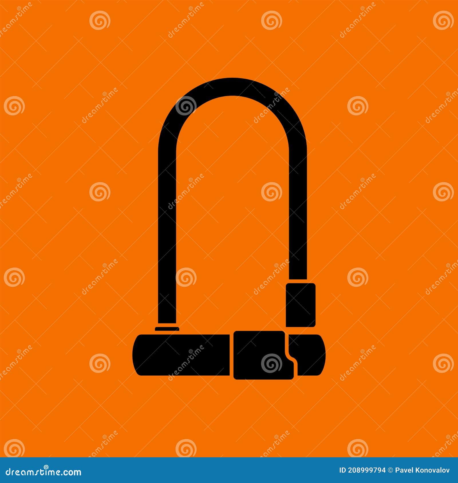 Bike Lock Icon stock vector. Illustration of bike, modern - 208999794