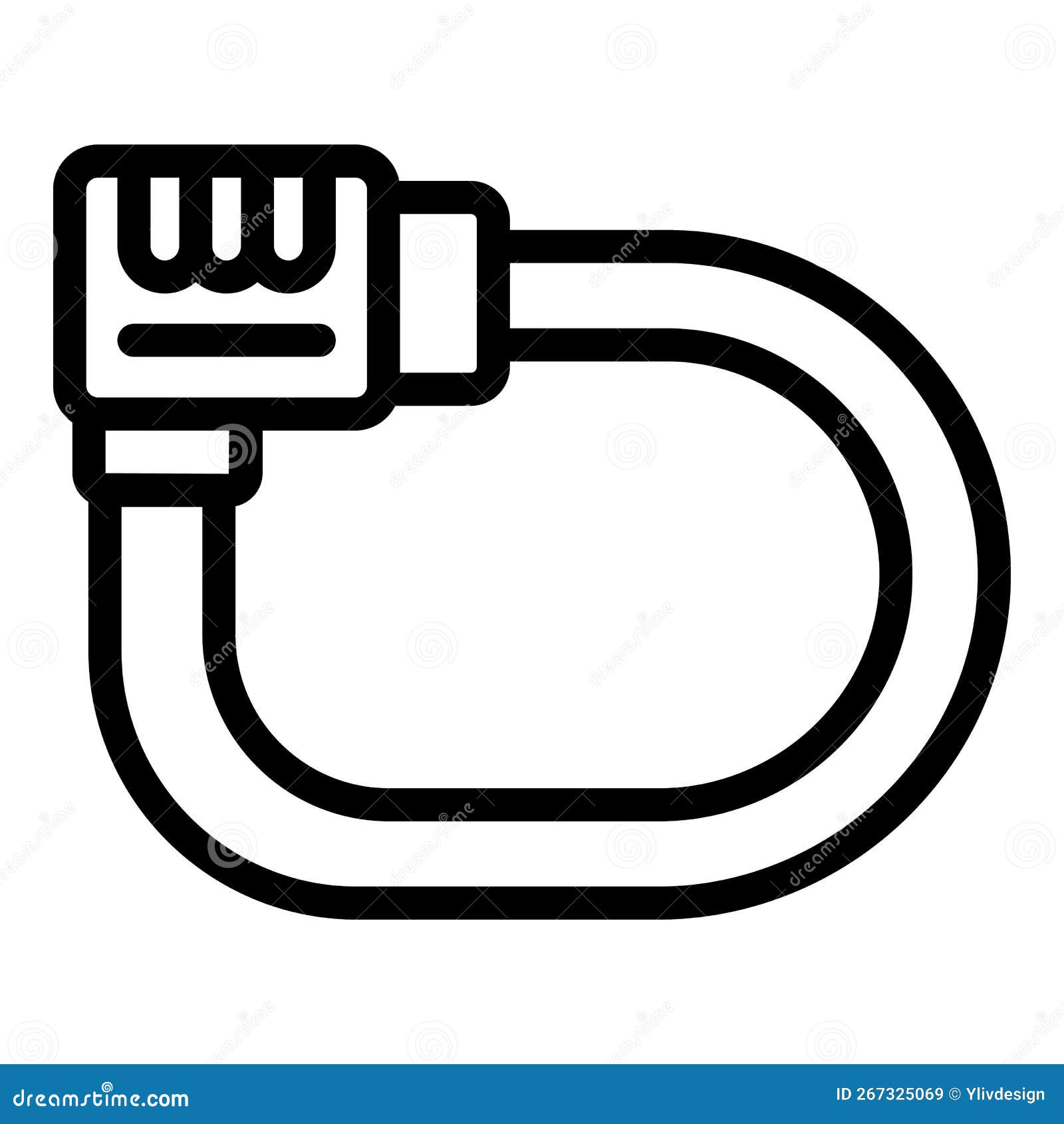 Bike Lock Icon Outline Vector. Safety Cycle Stock Vector - Illustration ...