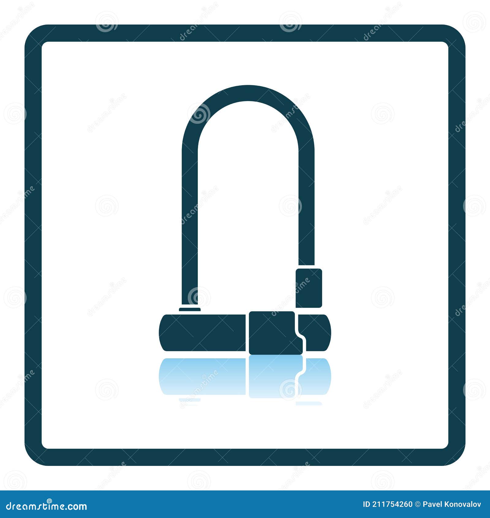 Bike Lock Icon stock vector. Illustration of safety - 211754260