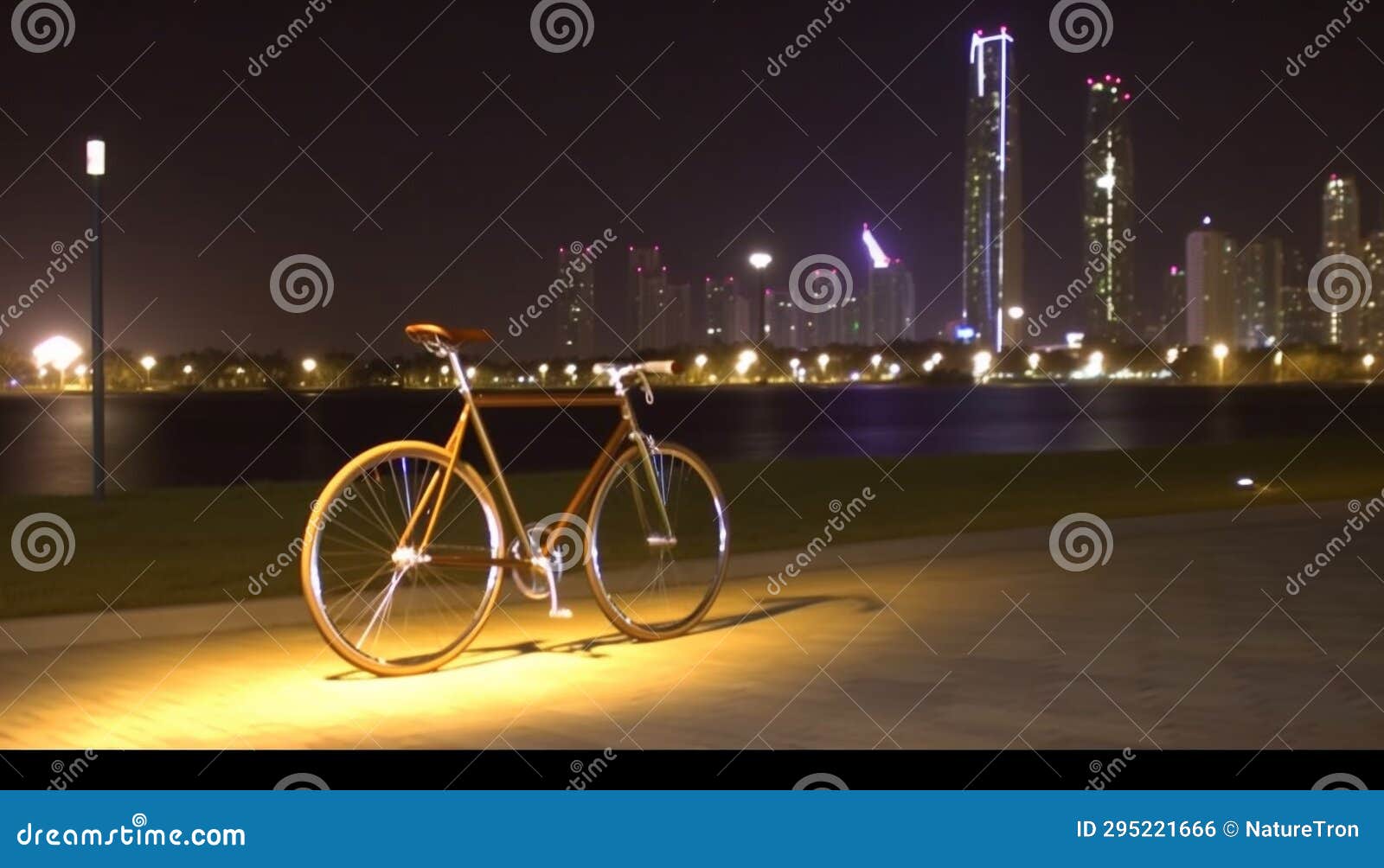 Bike Ride in the Night Bike Ride in the Night Bike at Night Stock ...