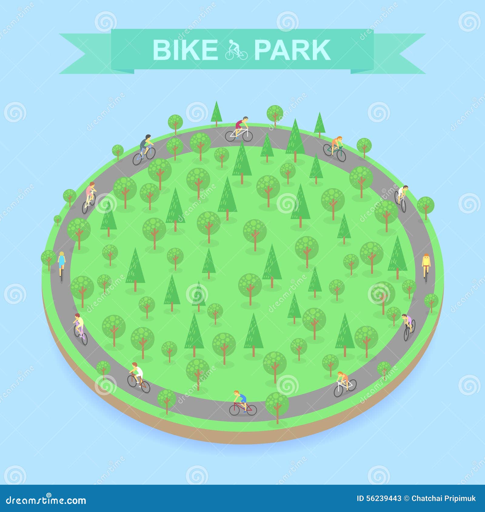 Bike Park top view, vector stock vector. Illustration of elements ...