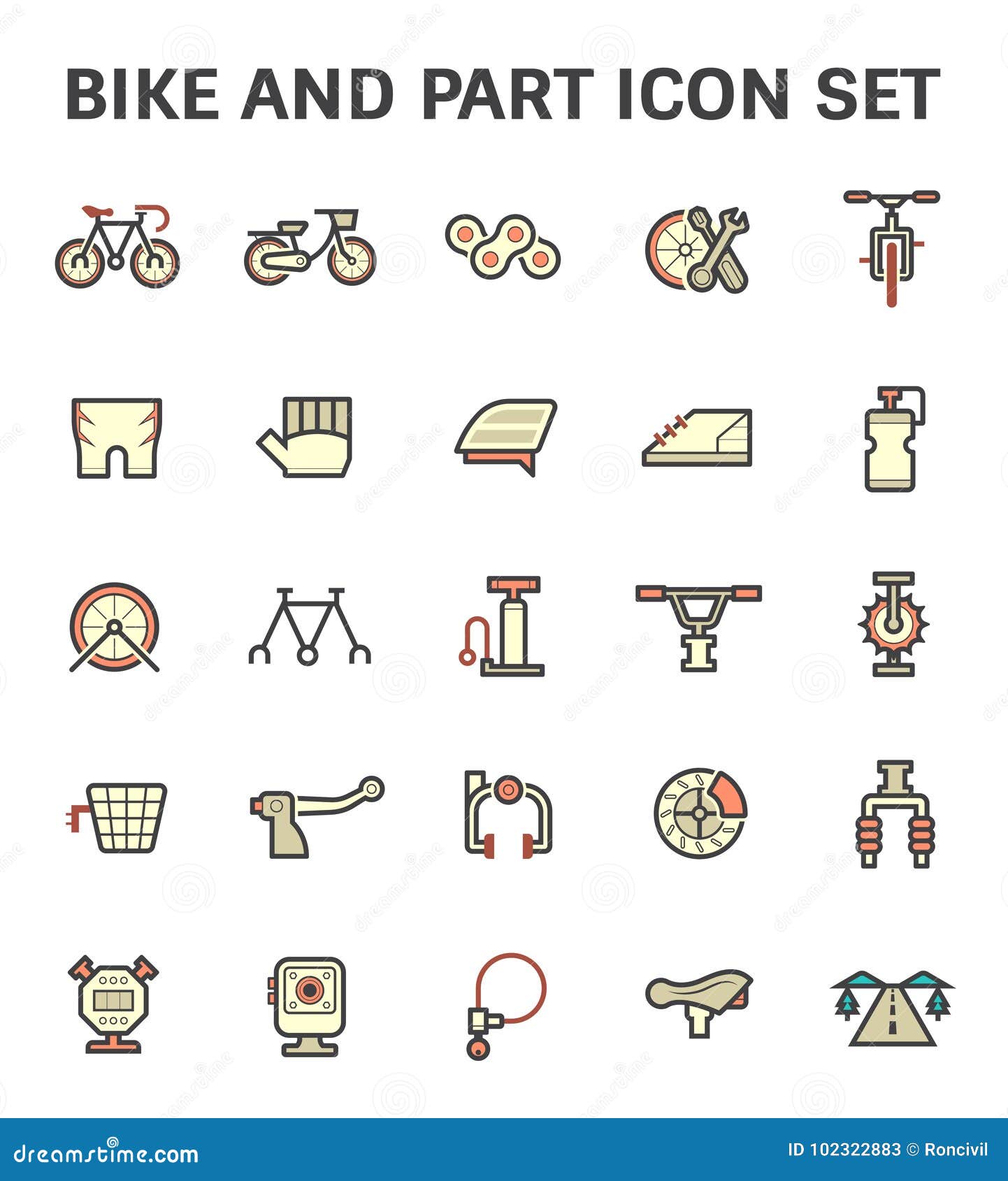 Bike part icon stock vector. Illustration of flat, cycle - 102322883
