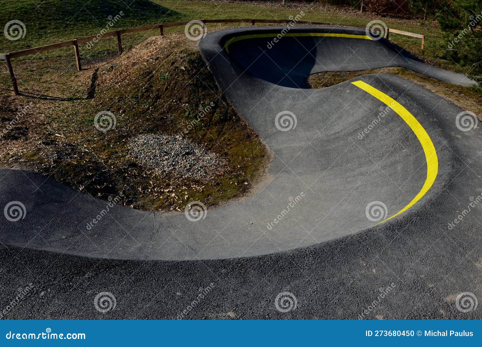 Bike Path in the Car Park Pumping (moving Up and Down) Stock Photo ...