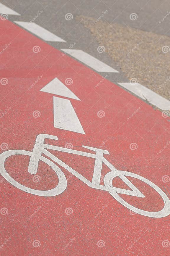 A Bike Path at an Intersection Stock Image - Image of traffic, lane ...