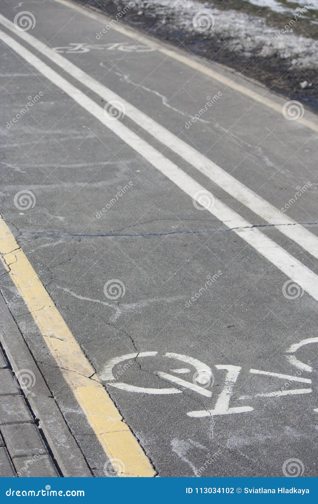 Bike path marking stock photo. Image of active, directions - 113034102