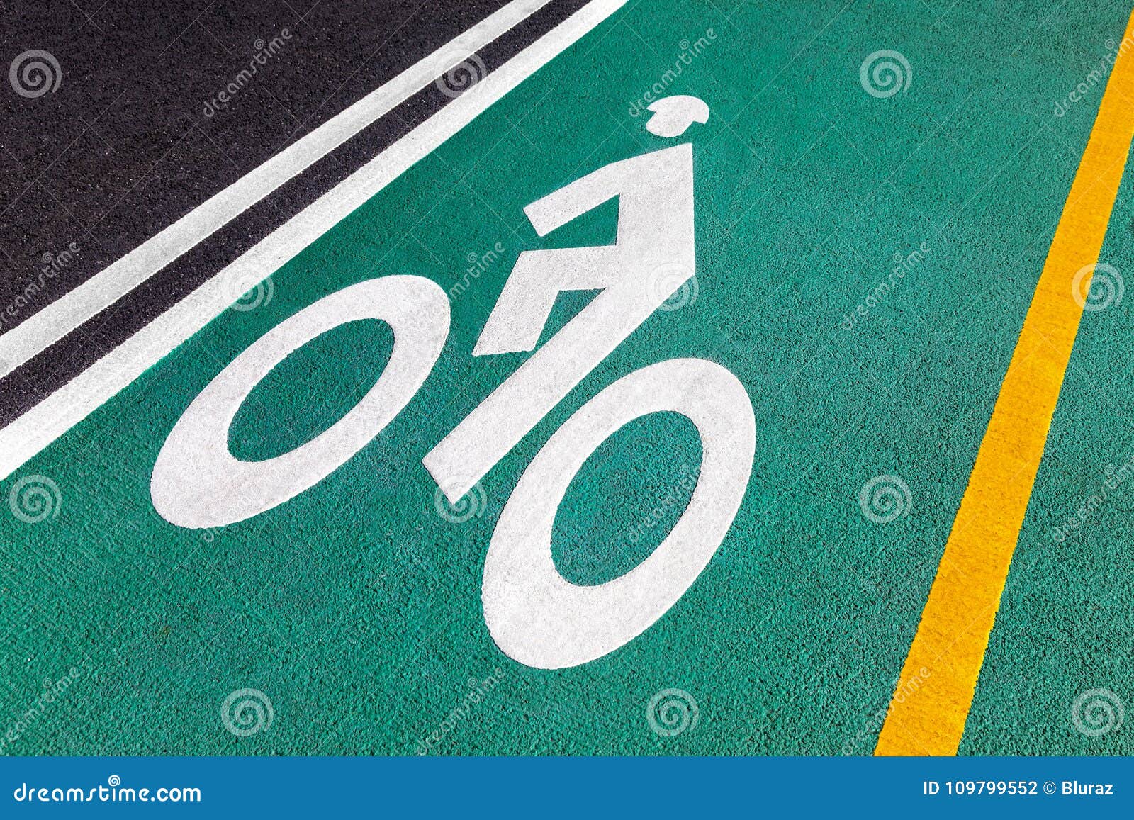 Bike path marking. stock photo. Image of transport, grass - 109799552